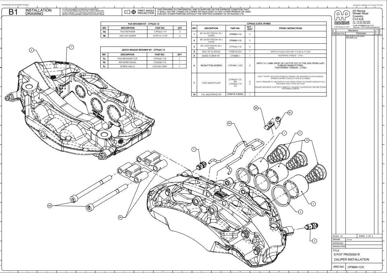 AP Racing CP9665 Calipers